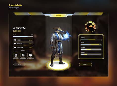 Character Selection Game Ui Behance