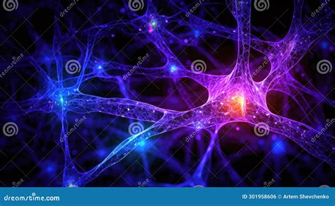 Artificial Intelligence In The Form Of A Glowing Neural Network On A Dark Background Brain
