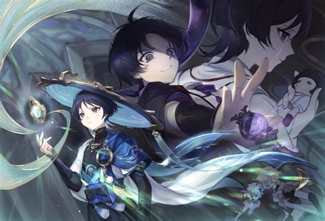 Aether Paimon Scaramouche Wanderer And Scaramouche Genshin Impact Drawn By Nekomi Danbooru