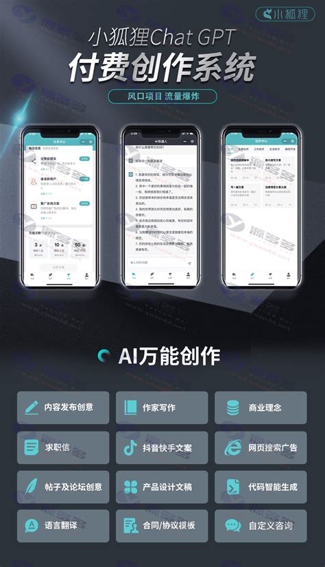 小狐狸ai 312免授权源码：chatgpt与deepseek创作系统独立版源码 源多多资源网