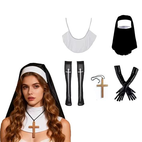 Pesenar Halloween Nun Costume Hat Nun Habit Costume Accessory Set For Women Aliexpress 200000532