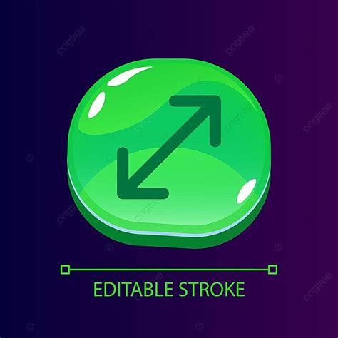 enlarge glossy ui button with linear icon editable arrow line vector