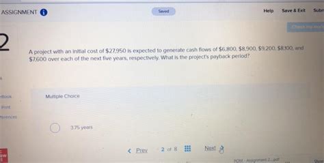 Solved Assignment Saved Help Save And Exit Sub Check My 2 A