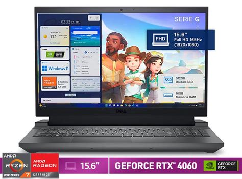 Ripley Notebook Gamer Dell G Amd Ryzen Gb Ram Gb Ssd Nvidia Rtx