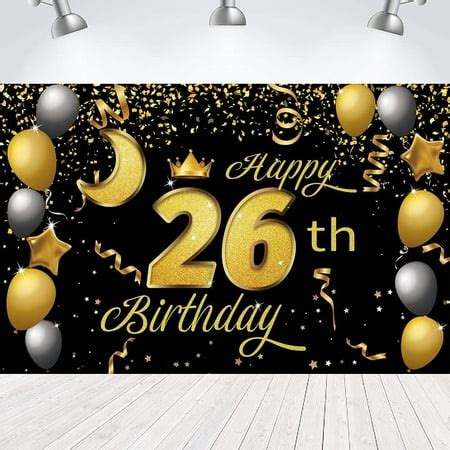 Sweet Happy 26th Birthday Backdrop Banner Poster 26 Birthday Party
