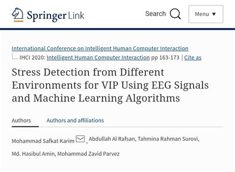 Mohammad Safkat Karim On Linkedin A Paper Titled Stress Detection From Different Environments