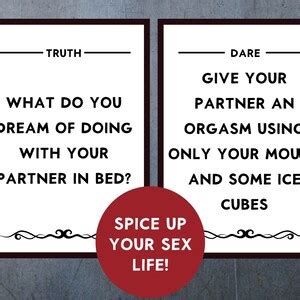 Sex Game Sexy Truth Or Dare Printable Sex Games Etsy