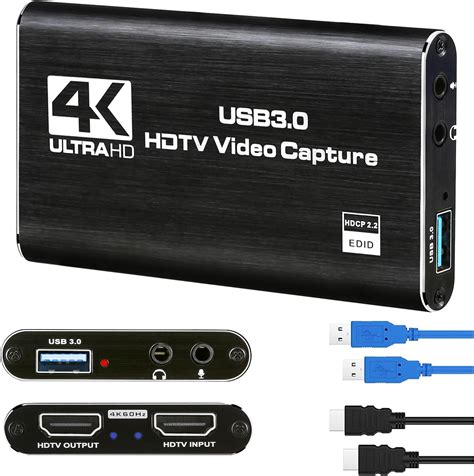 4k Audio Video Capture Card Usb 3 0 Hdmi Video Capture Device Full Hd 1080p 3 5mm