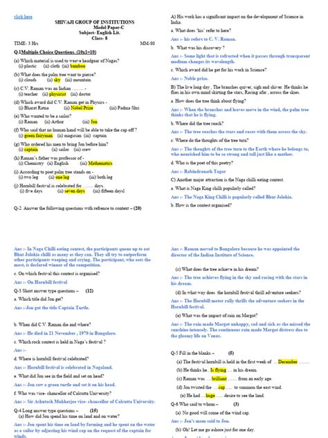 8 i english lit mp c solution pdf