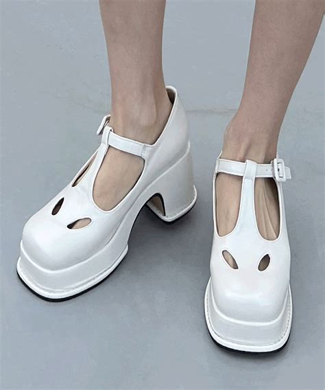 홍머걸스 청키힐 가보시통굽힐 발편한구두 메리제인 7cm