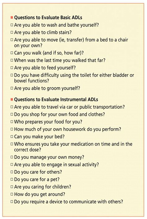 To Assess A Patients Activities Of Daily Living Adls Clinicians Can Download Scientific