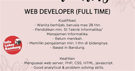 Lowongan Kerja Web Developer Hijabchic Bandung Maret 2019 Info Loker Bandung Terbaru 2023