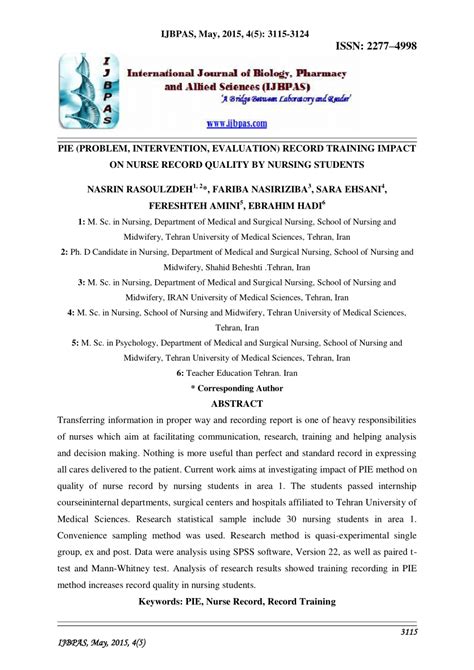 Pdf Pie Problem Intervention Evaluation Record Training Impact On