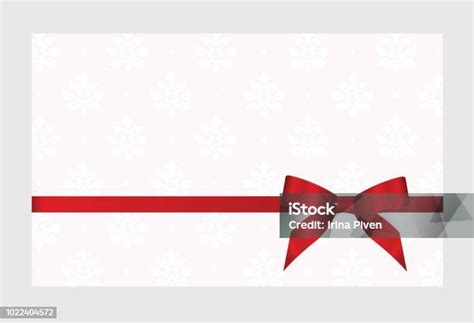 초대장 인사말 또는 선물 카드와 함께 빨간 리본 및 A에 활 장식 요소 배경 선물 상품권 템플릿 텍스트에 대 한 장소입니다 공단에 대한 스톡 벡터 아트 및 기타 이미지