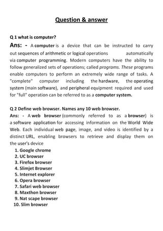 Question And Answer PDF