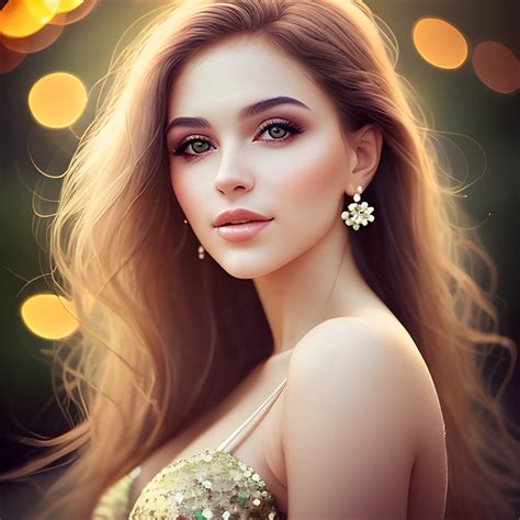 A Stunningly Beautiful Woman With A Bokeh Background That Accent