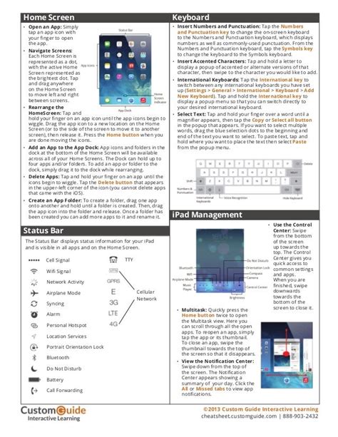 Ipad Ios7 Cheat Sheet
