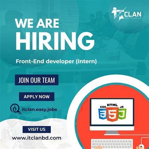 Itclan Bd On Linkedin We Are Hiring Front End Developer Intern Job Description
