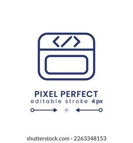 Webpage Coding Linear Desktop Icon Web Stock Vector Royalty Free