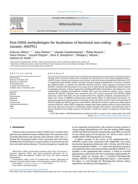 Pdf Post Gwas Methodologies For Localisation Of Functional Non Coding