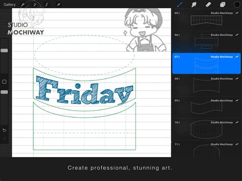 Letter Grid Procreate Brushes Font Lettering Design Words Alphabets Guidelines Banner