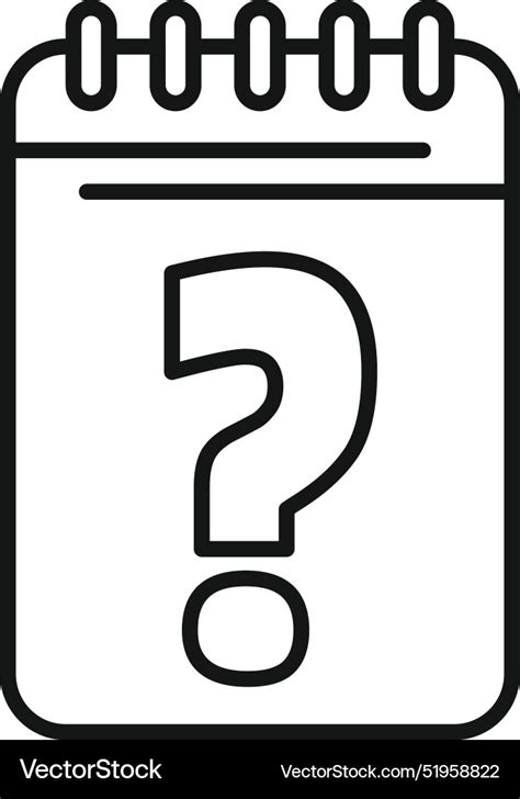 Notepad Showing Question Mark Icon Asking Vector Image