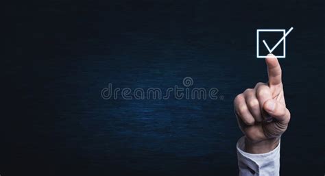 Man Hand Touching In Checkbox Business Concept Stock Image Image Of Touch Mark