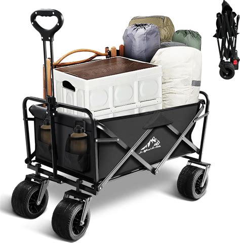 Foldable Wagon Cart 300lbs Folding Utility Cart With All Terrain