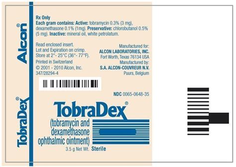 Tobradex Ophthalmic Ointment Fda Prescribing Information Side Effects And Uses