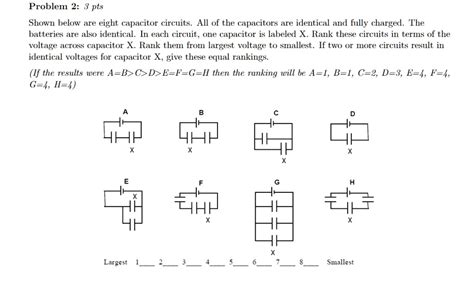 SOLVED Problem Pts Shown Below Are Eight Capacitor Circuits All Of The Capacitors Are
