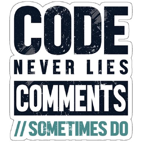 قیمت و خرید استیکر مدل Code Never Lies Comments Do Full Stack Software