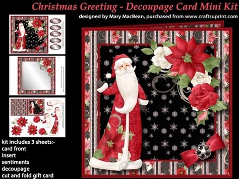Christmas Greeting Decoupage Card Mini Kit Cup7469141648