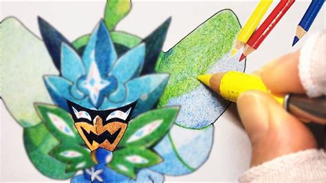 オーガポン緑の面を3色チャレンジしたい！ お絵かきして作ったポケモン塗り絵を3色で塗る Youtube