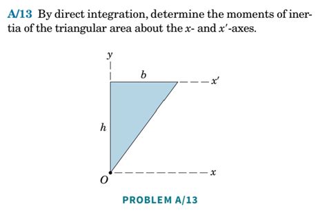 solved a 13 by direct integration determine the moments of