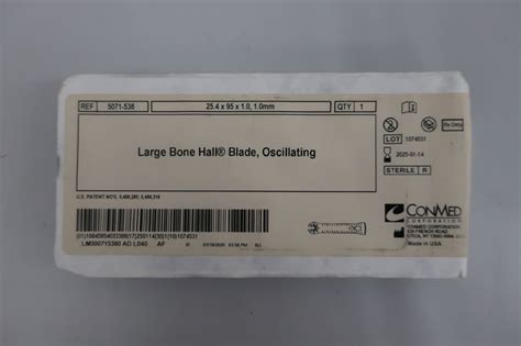 New Conmed 5071 538 254 X 95 X 10 10mm Large Bone Hall Blade
