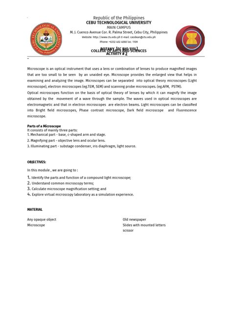 Bio111 Microscopy Pdf Angular Resolution Microscope