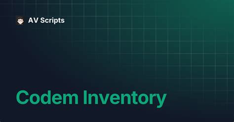 Codem Inventory Av Scripts