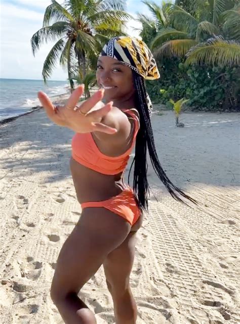 Simone Biles Glows While Flashing Legs Butt In Ig Bikini Photos