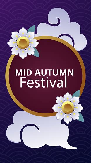 중반 가을 축제 축하를위한 그라디언트 포스트 스토리 벡터 일러스트 레이 션 0명에 대한 스톡 벡터 아트 및 기타 이미지 0명 Mid Autumn Festival 가을