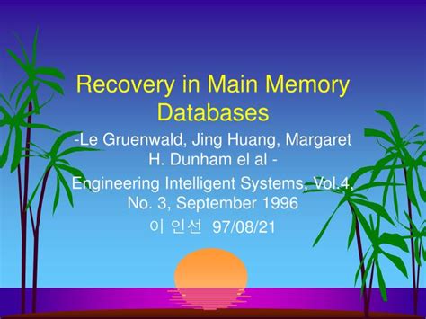 ppt recovery in main memory databases powerpoint presentation free