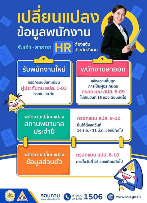 ไม่ว่าจะ… รับพนักงานเข้า หรือมีพนักงานออก ฝ่ายบุคคลอย่าลืมแจ้งประกันสังคมให้ครบทุกกรณี เพื่อ