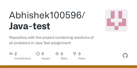 Github Abhishek Java Test Repository With The Project Containing Solutions Of All