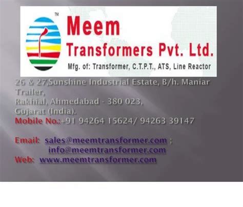Three Phase Isolation Transformer At Best Price In Ahmedabad By Meem Transformer Private Limited