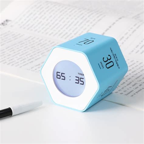 Mooas Multi Hexagon Timer Clock Digital Clock Alarm Timer Pomodoro Rotating Flip Timer Display