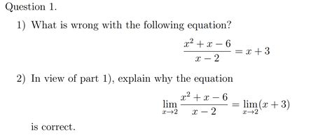 Solved 1 What Is Wrong With The Following Equation