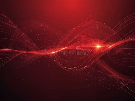 Abstract Red Glow Digital Technology Background Concept With Technology Light Effect Lines Dots