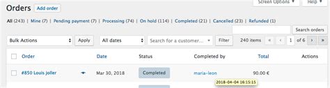 Php Show In Woocommerce Admin Orders List The Username That Has Completed The Order Stack