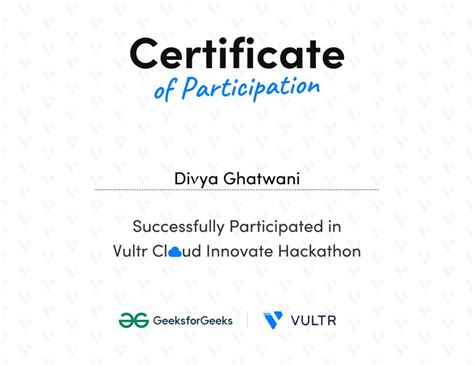 Divya Ghatwani On Linkedin Hackathon Geeksforgeeks Vultrhackathon