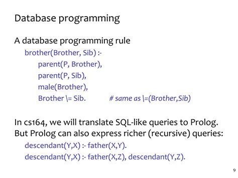 Ppt Lecture 6 Logic Programming Introduction To Prolog Facts Rules