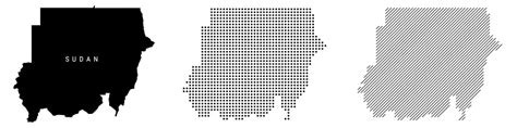 수단 실루엣 지도와 두 가지 패턴의 점과 비스듬한 선 흰색에 고립 된 플랫 벡터 일러스트 레이 션 가리키기에 대한 스톡 벡터 아트 및 기타 이미지 Istock